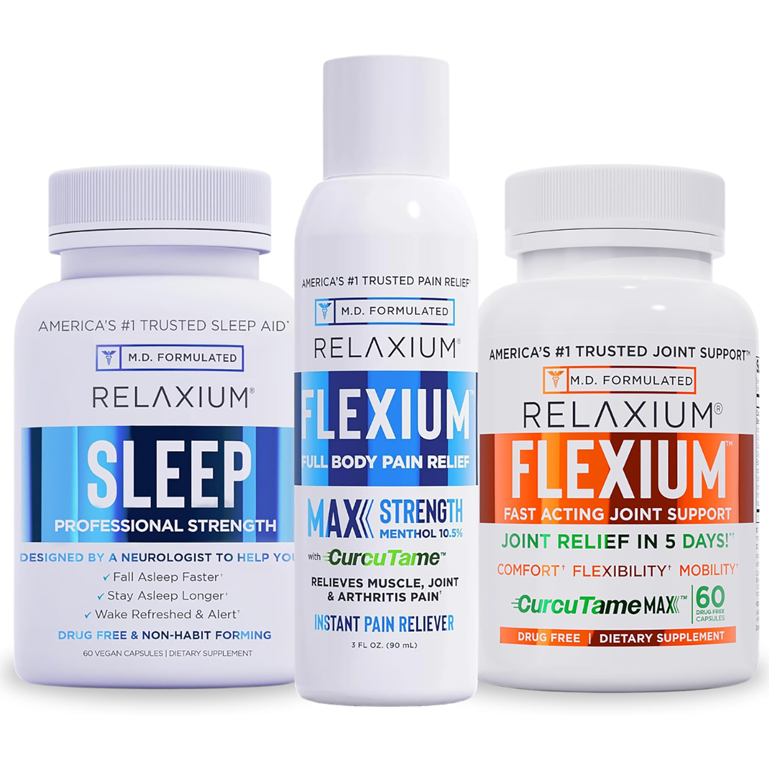 Amazon.com: Relaxium Sleep Aid 60 Capsule + Flexium Fast Acting Joint Support 60 Capsule ...