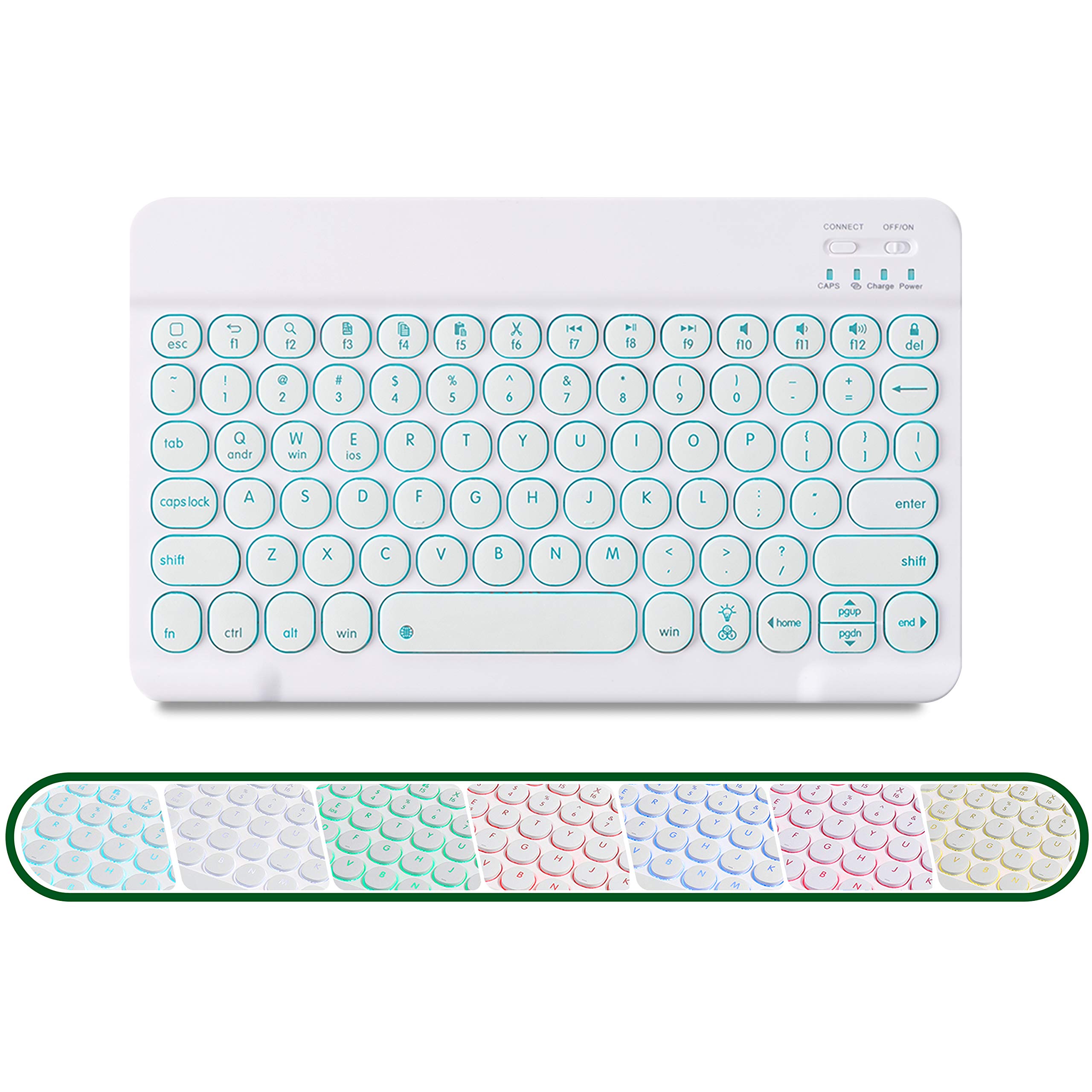 Backlit Bluetooth Keyboard, Portable Slim Wireless Keyboard with 7 ...