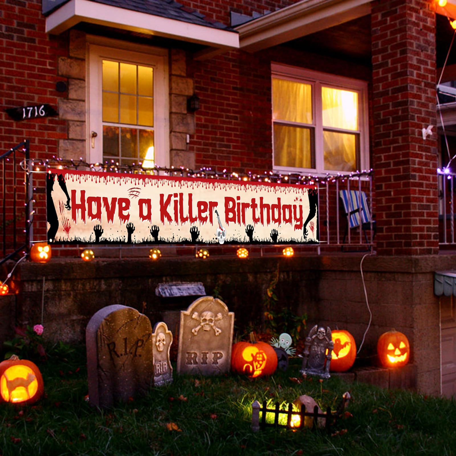 Snapklik.com : Large Have A Killer Birthday Banner, Halloween Birthday ...