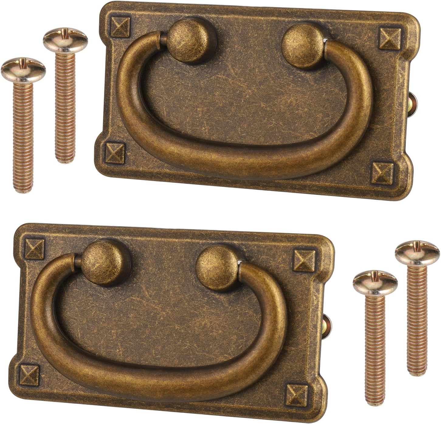 Kssvzz Vintage Drawer Handles, 2PCS Antique Coffee Bronze Drawer Ring ...