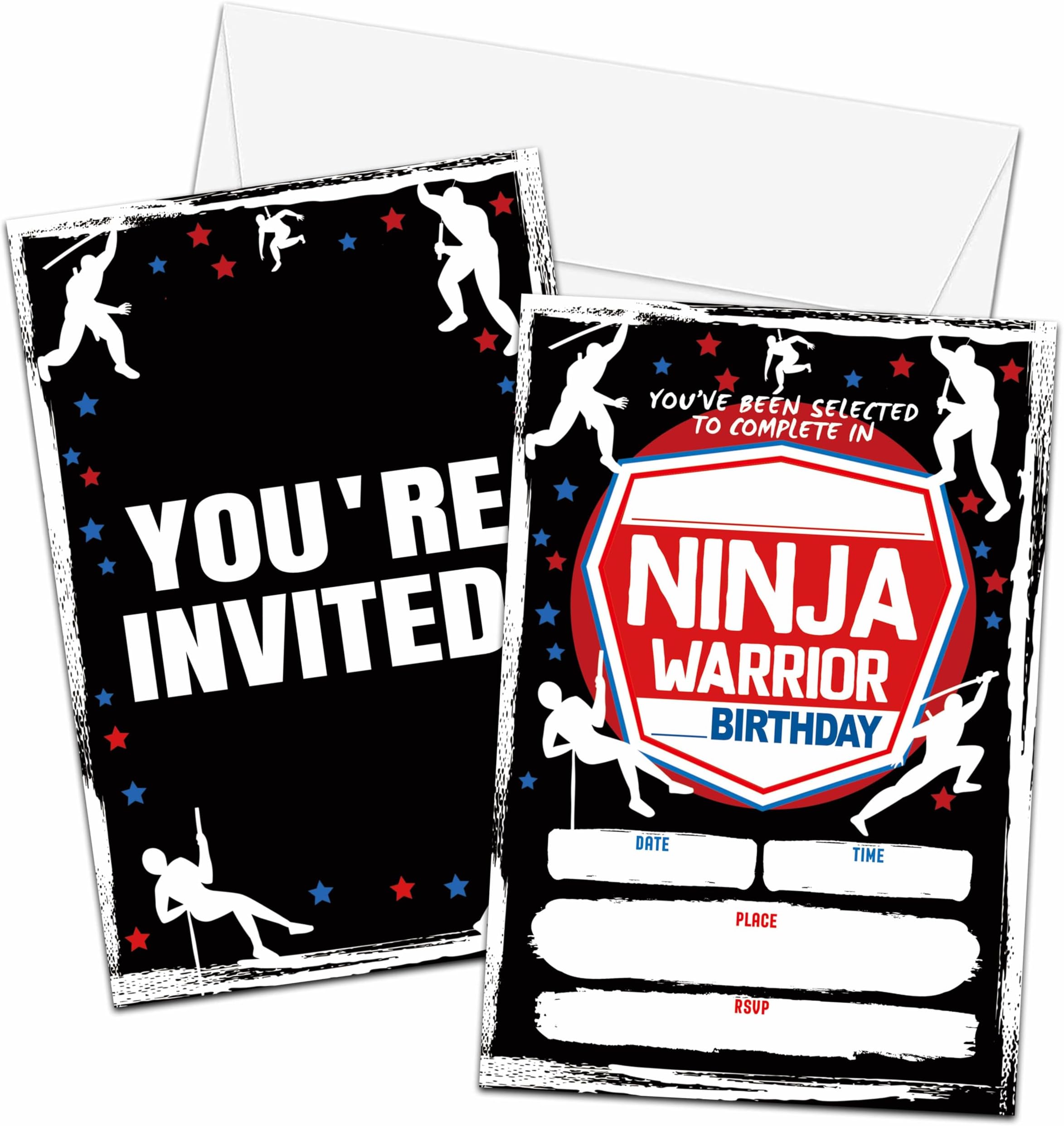 Amazon.com : Ninja Birthday Invitations Cards for Girls Boys, Double ...