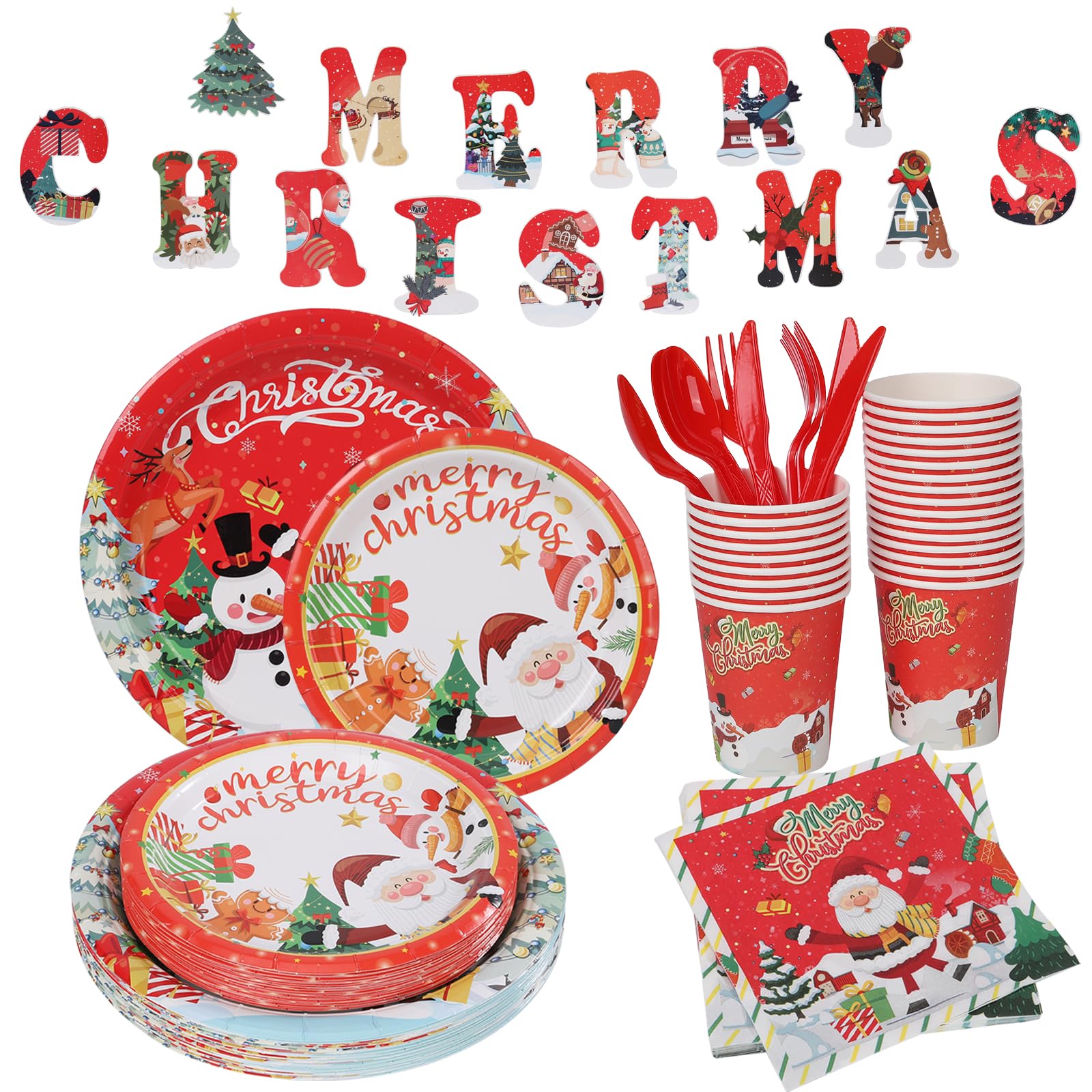 Amazon.com: 176 Christmas Tableware Sets For 25 Guests, Providing ...