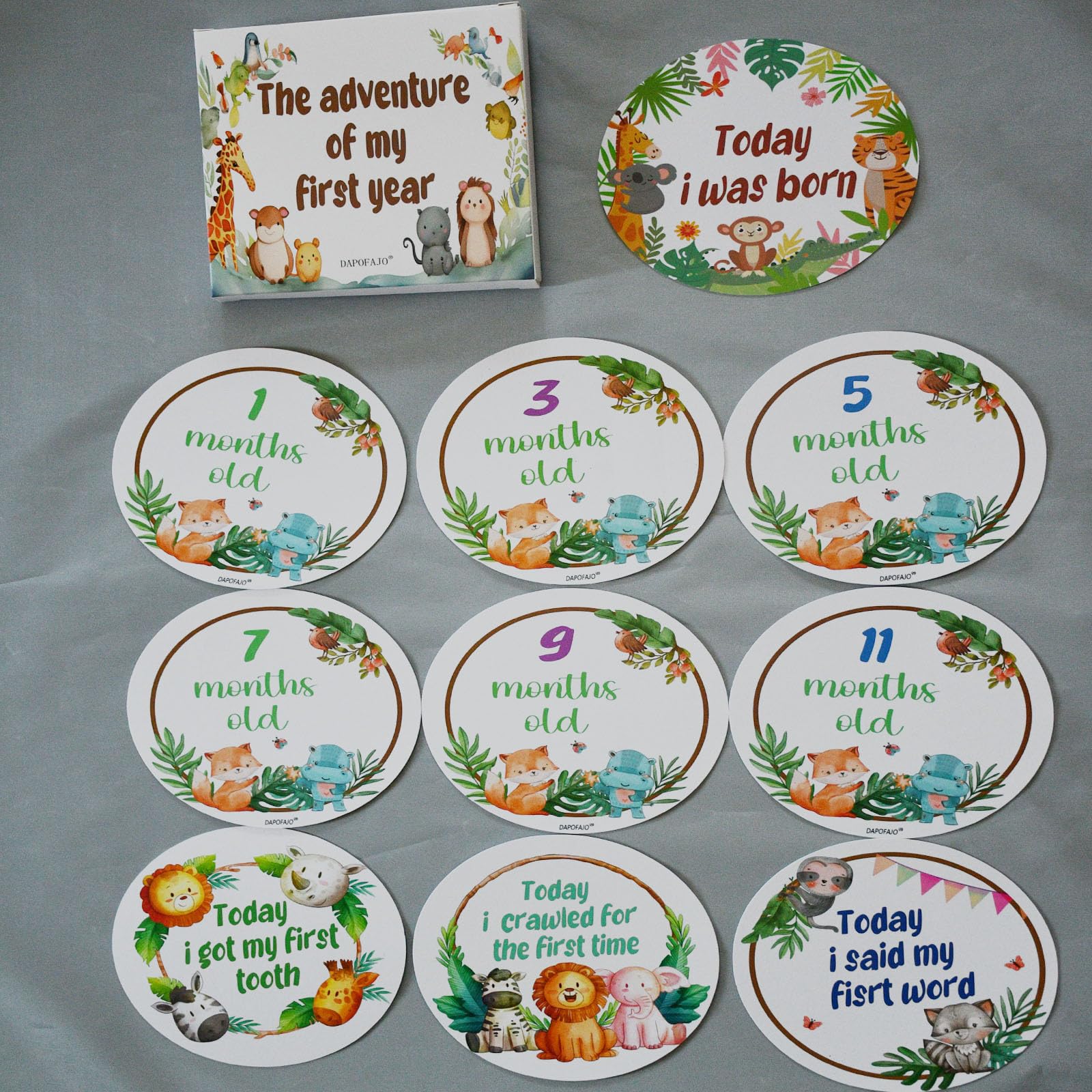 Snapklik.com : Dapofajo Milestones Card, Monthly Milestone Cards, 10Pcs ...