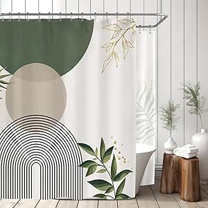 Amazon.com: Mitpok Extra Wide Boho Shower Curtain 180Wx70H Wrap Around Clawfoot Tub Curtain Sage ...