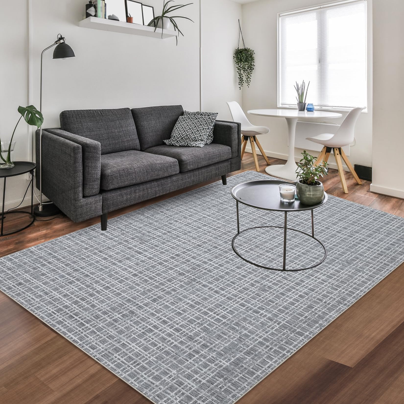 Area Rug 8x10 Washable Rugs for Home Decor Modern Checkered Area Rug ...