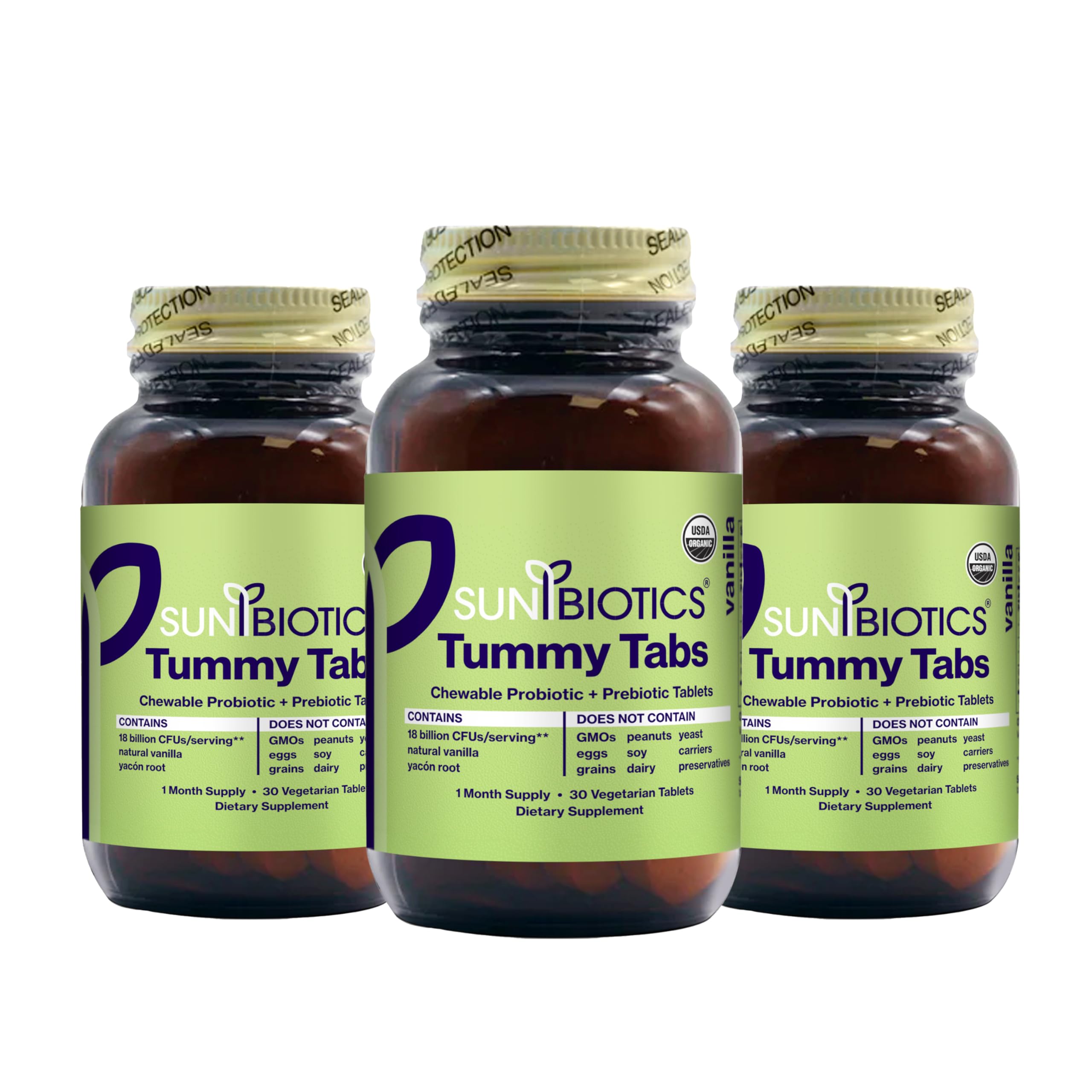 Amazon.com: SUNBIOTICS Tummy Tabs - Chewable Probiotic and Prebiotic ...