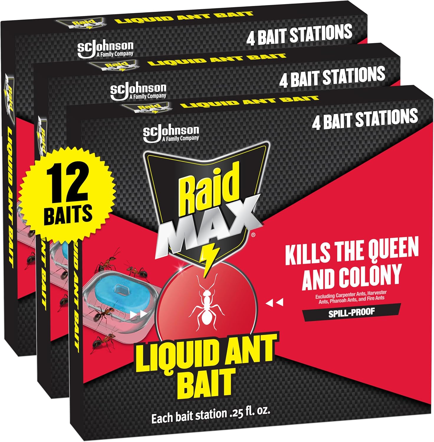 Amazon.com: Raid Max Liquid Ant Bait; Kills Ants Where They Breed, for ...