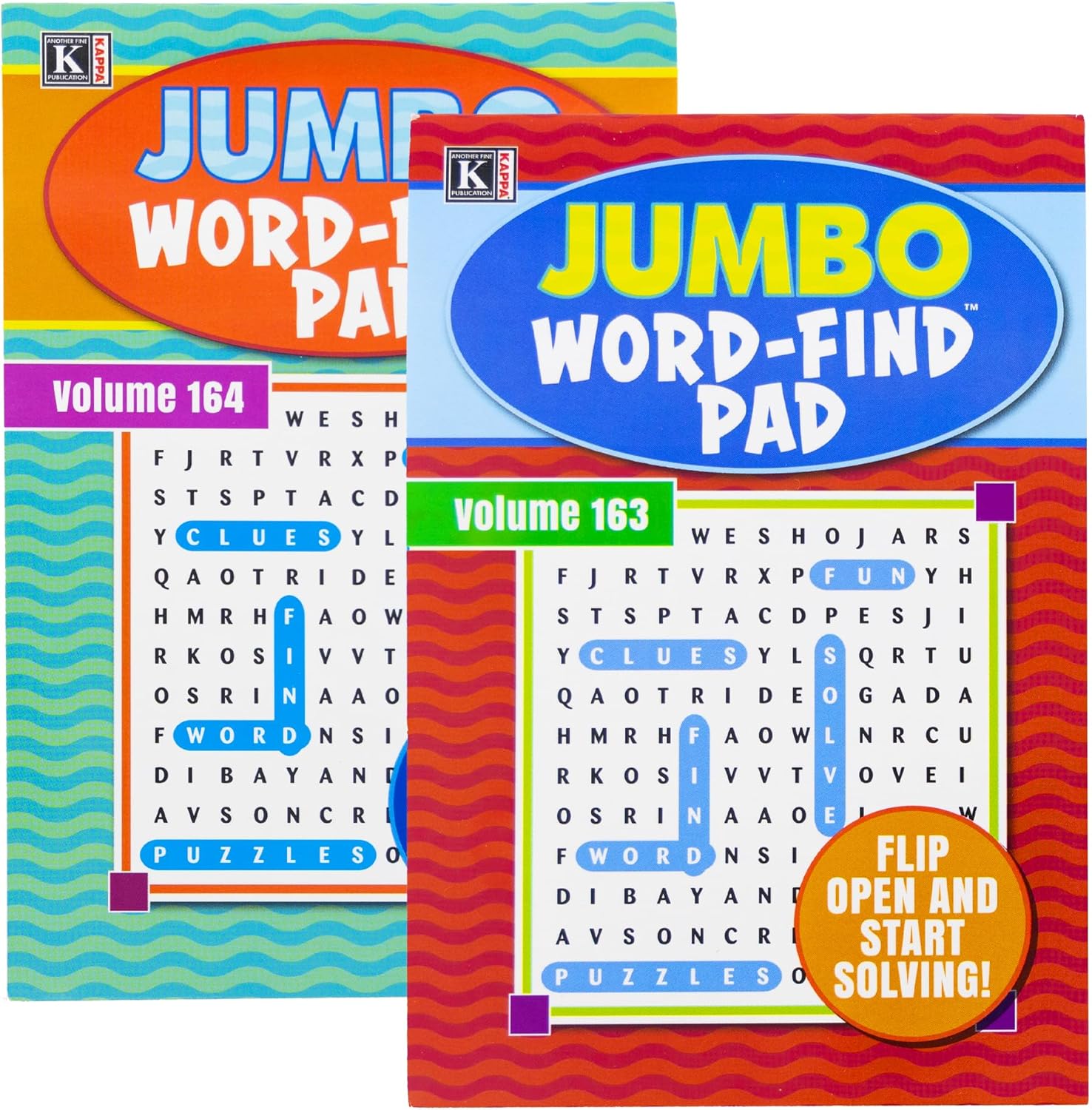 Amazon.com: Kappa Jumbo Word Find Pad 2 Titles, Digest Puzzle Book 8.5 ...
