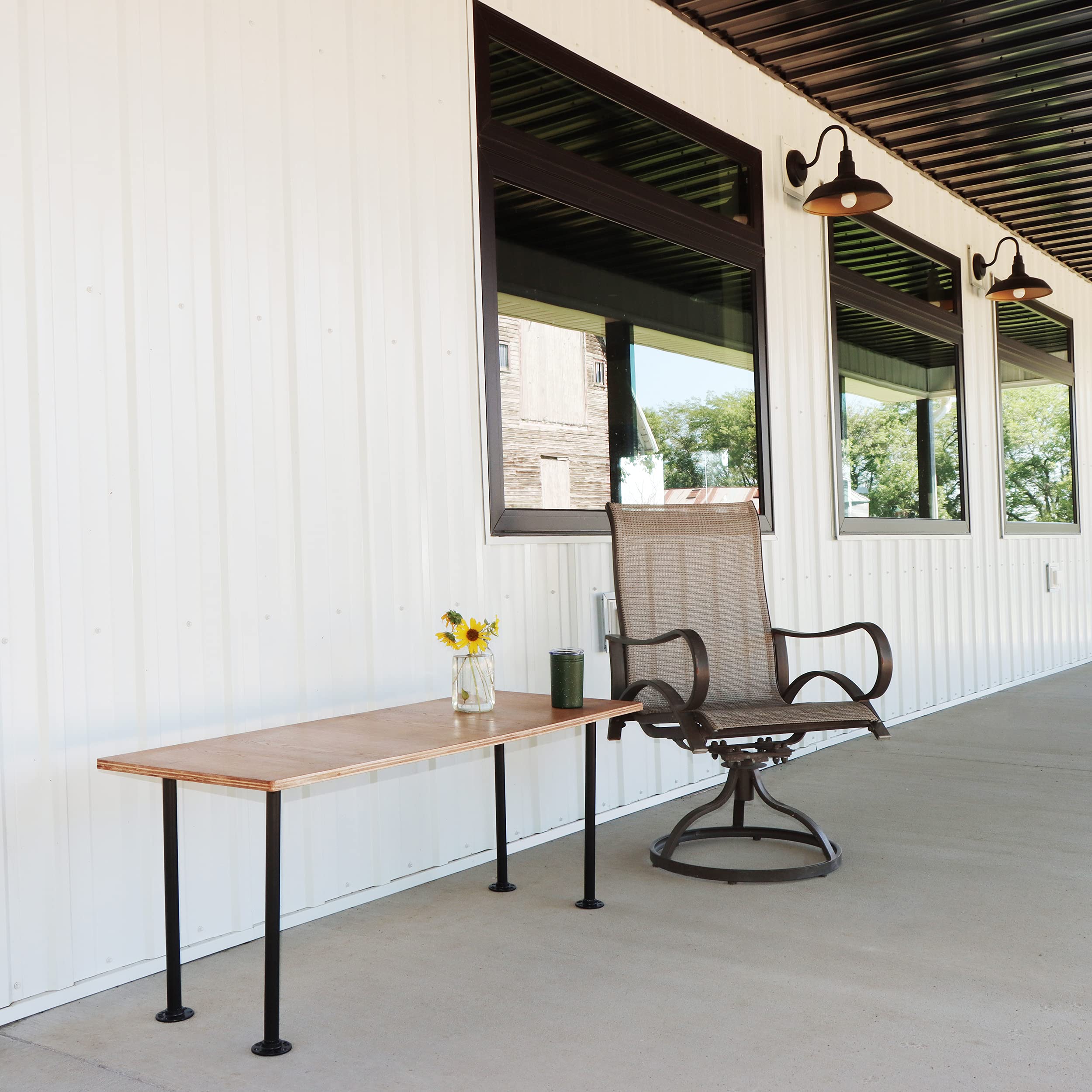 Snapklik.com : Metal Table Leg Set, 4pc - 18in Black Pipe Wrought Iron ...