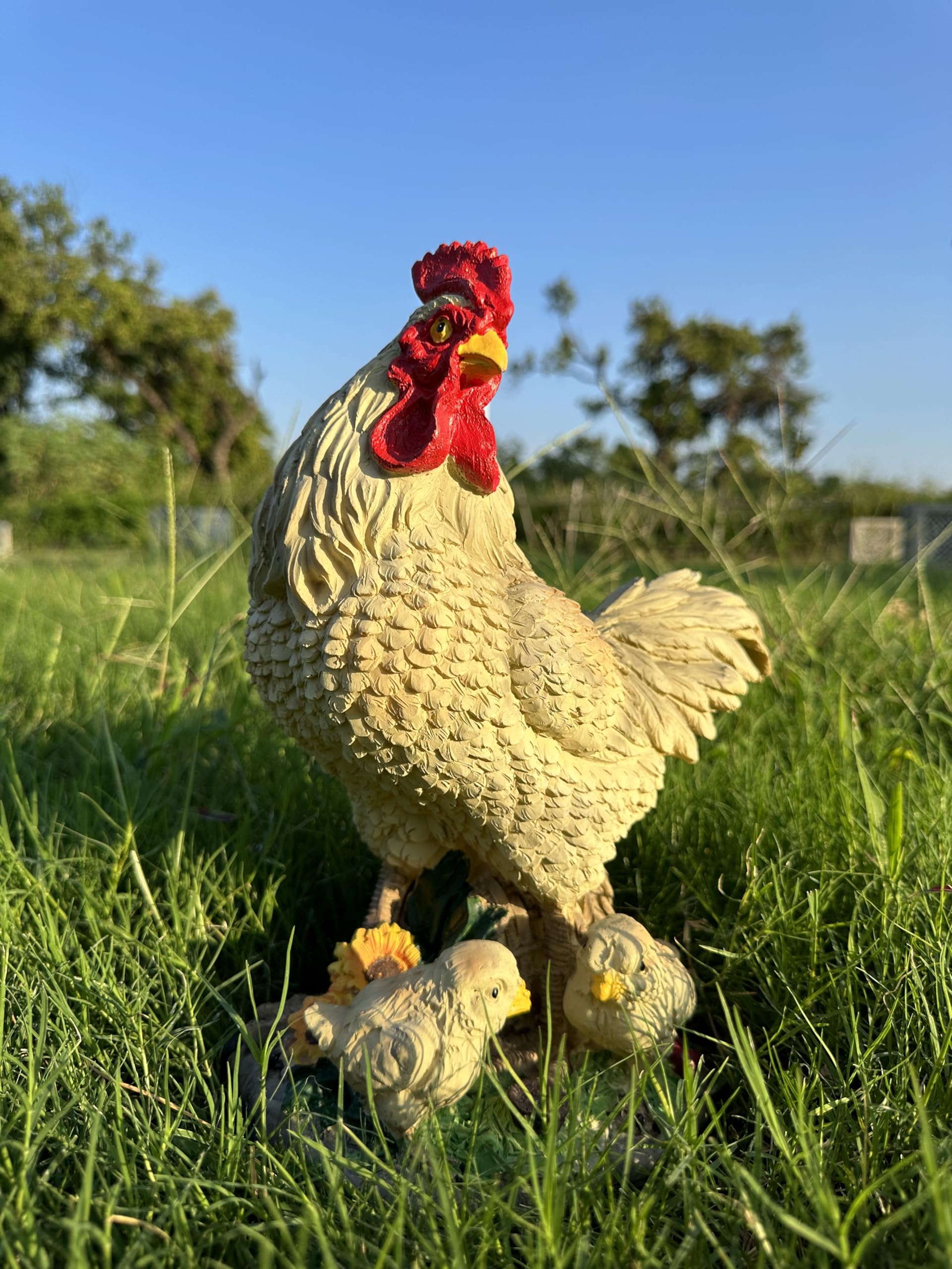 Amazon.com: Teaeeno Funny Chicken Decor Sculptures Table Ornament ...