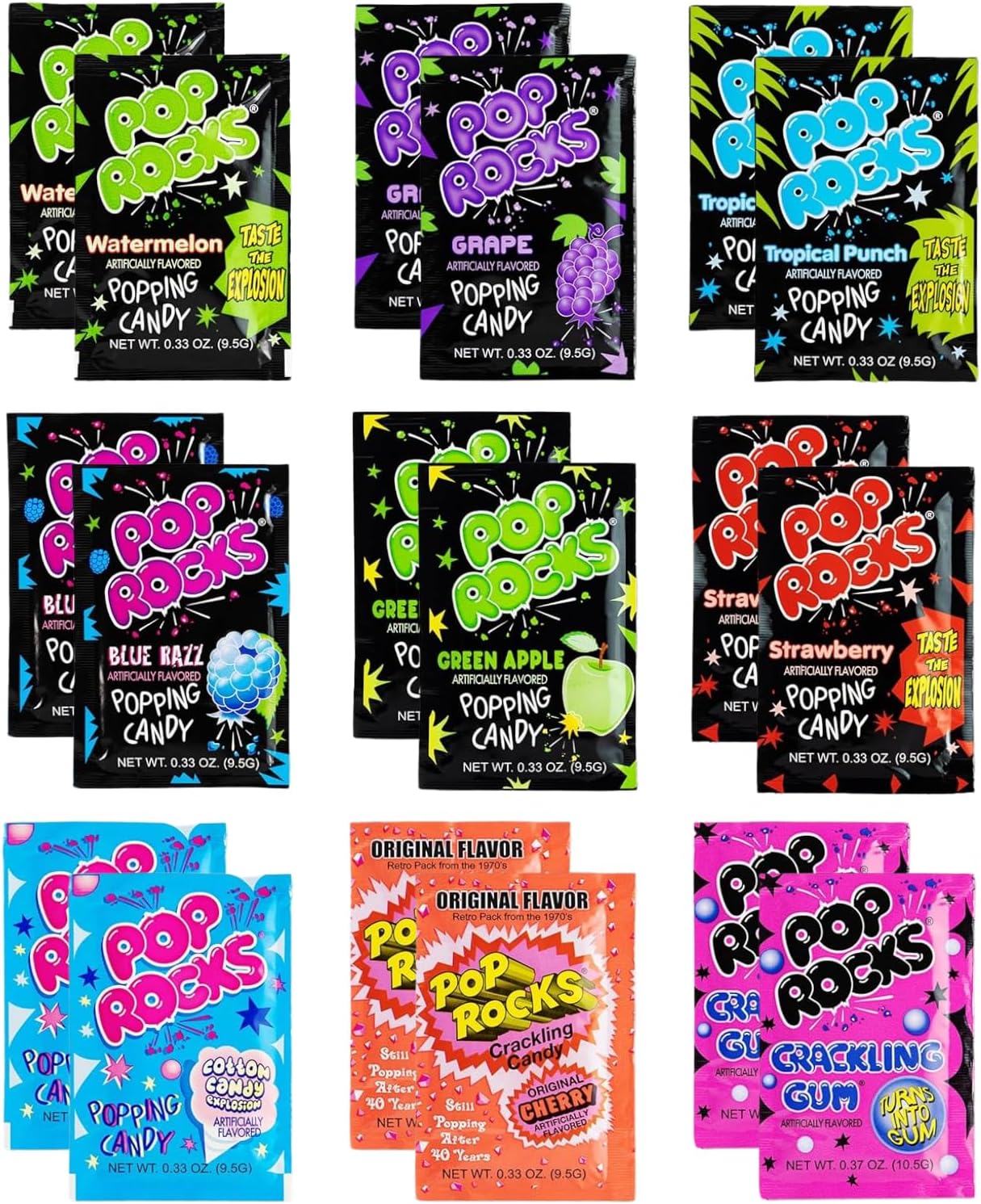 Amazon.com : Pop Rocks Candy Variety Pack Popping Candy - Pop Rocks ...