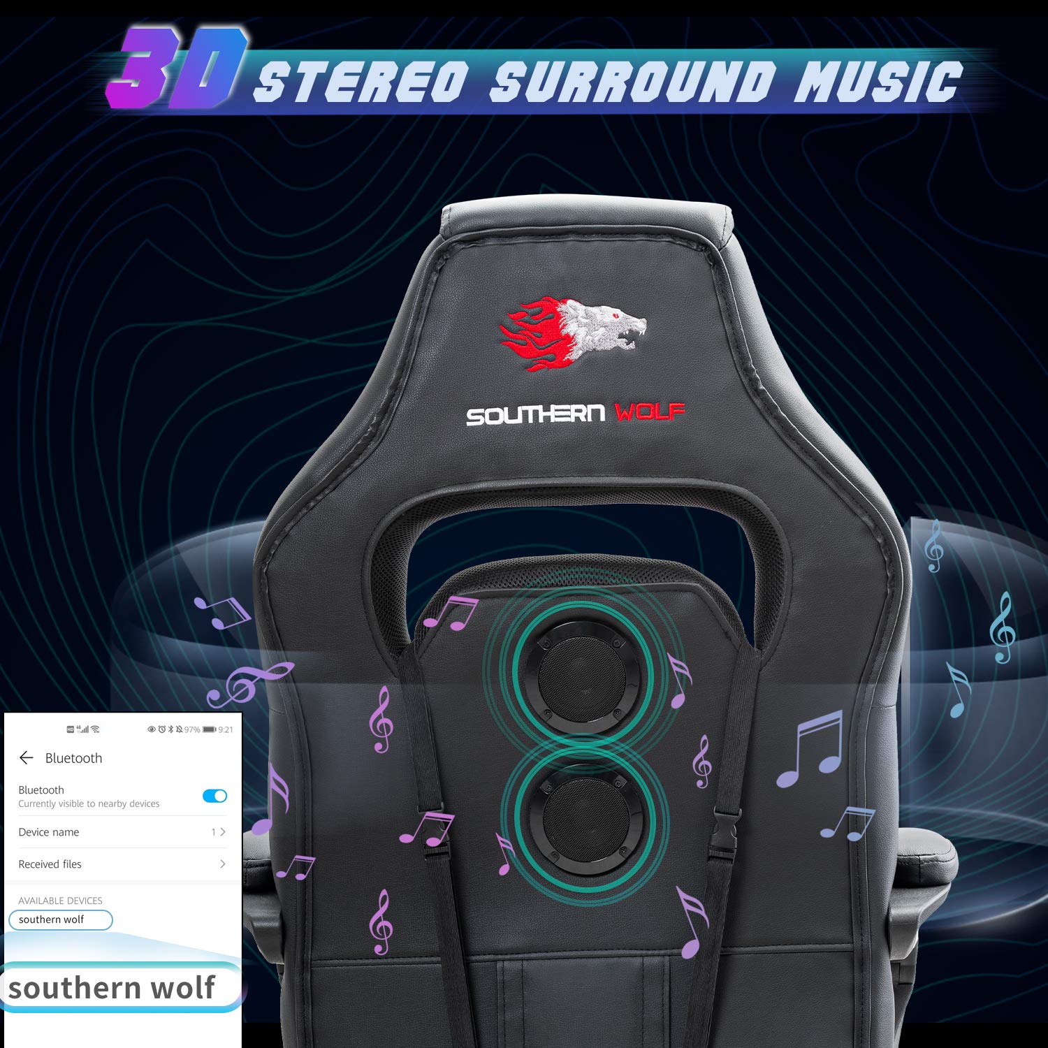 Buy SOUTHERN WOLF Gaming Chair, Ergonomic Gaming Chair, Reclining ...