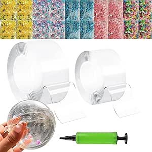 Amazon.com: Nano Tape Bubbles Toy Set with Inflator Double Sided Nano Tape for Making Bubbles ...