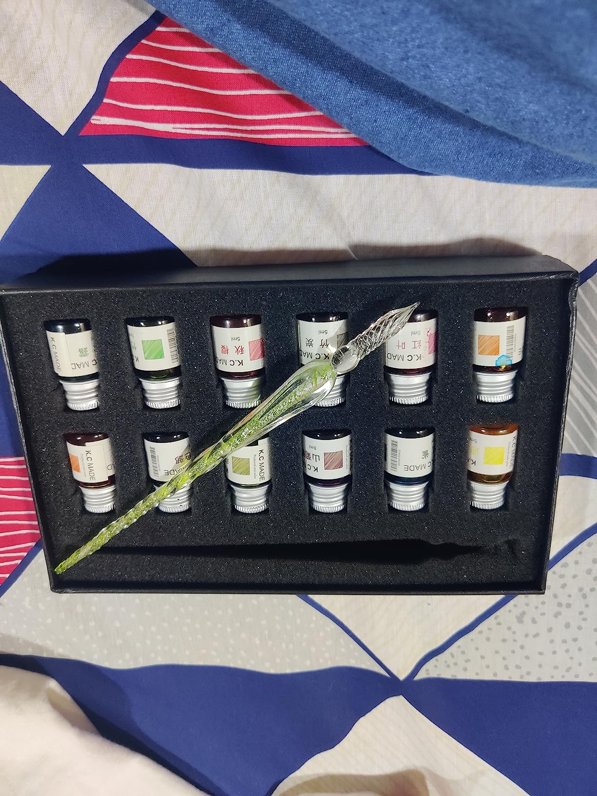 SCHMIDT Crystal Glass Dip Pen Set, Calligraphy Pen and Ink Set - 12 ...
