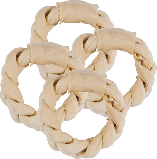 Amazon.com : Balls 'n Bones 8" Natural Braided Rawhide Ring for Large ...