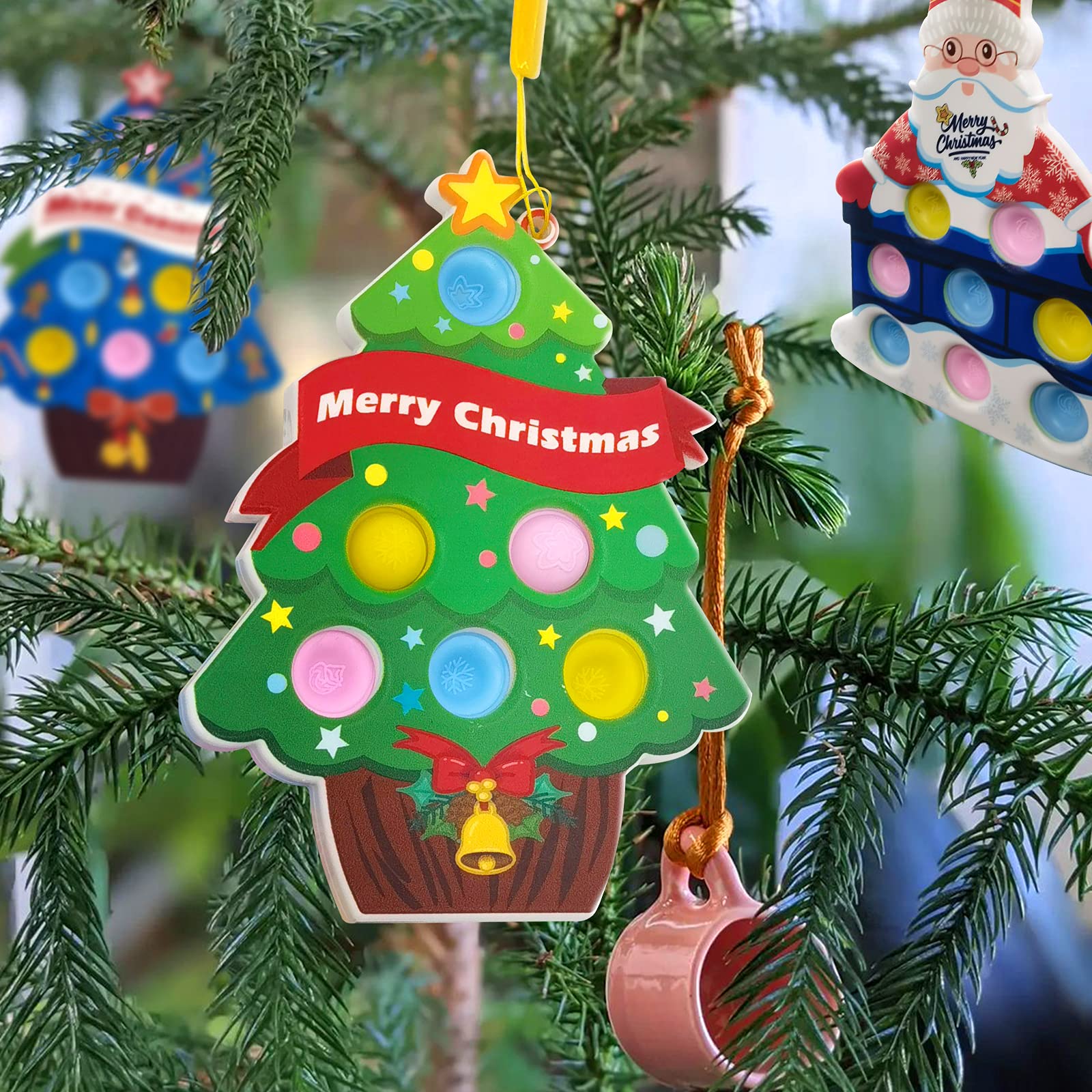 CAMMILE Pop It Hard Shell Pop It Christmas Sensory Toys Santa Claus ...