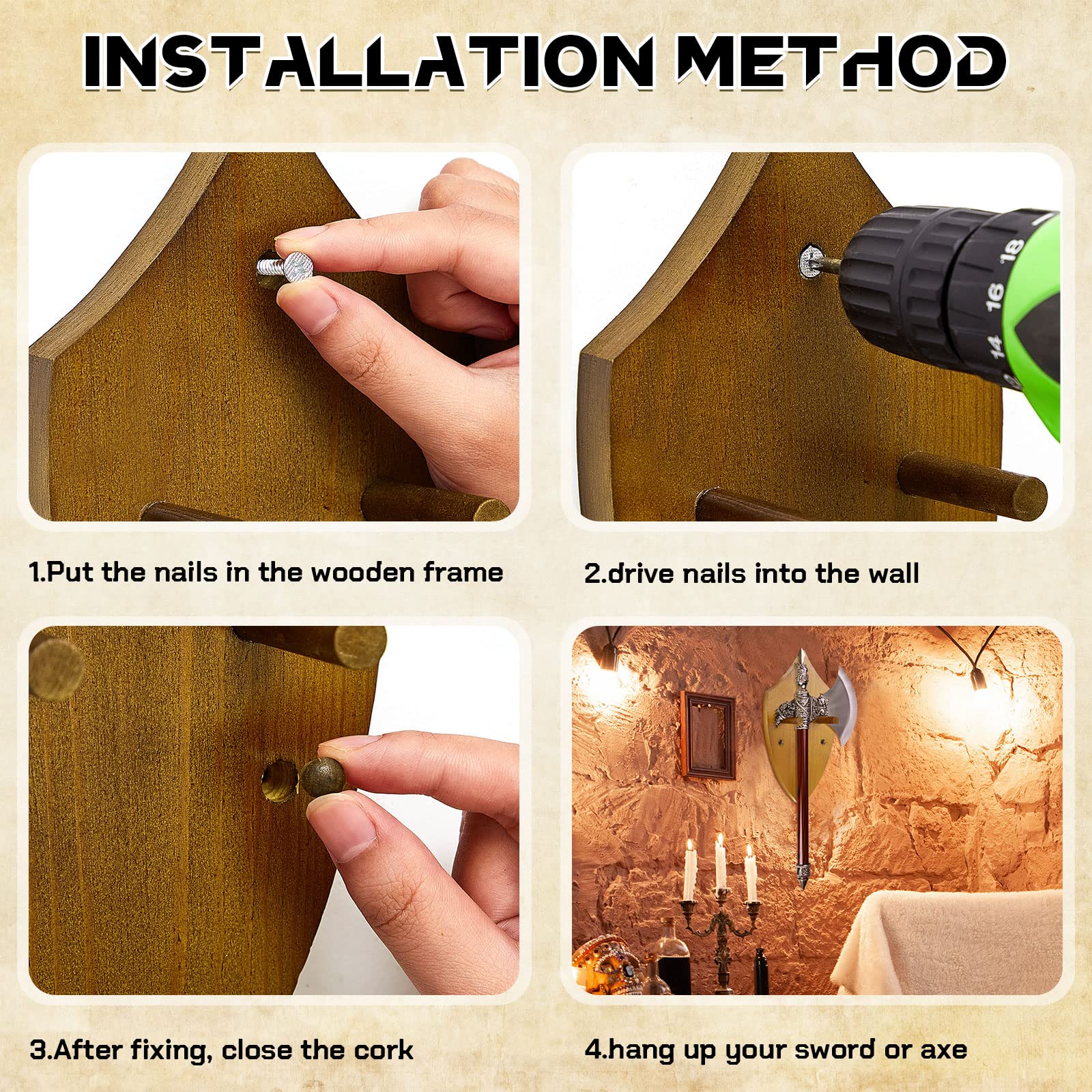 Snapklik.com : Queekay Wooden Sword Wall Mount Sword Plaque Sword ...