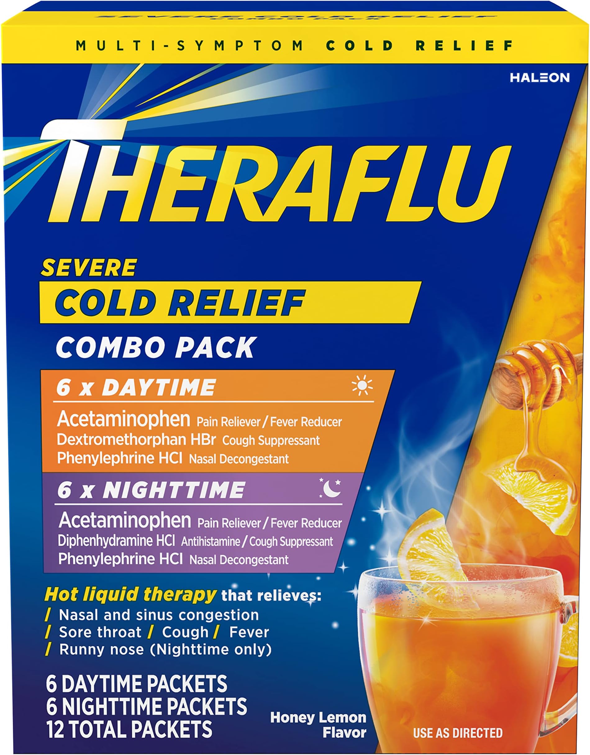 Amazon.com: Theraflu Combo Daytime and Nighttime Severe Cold Relief ...