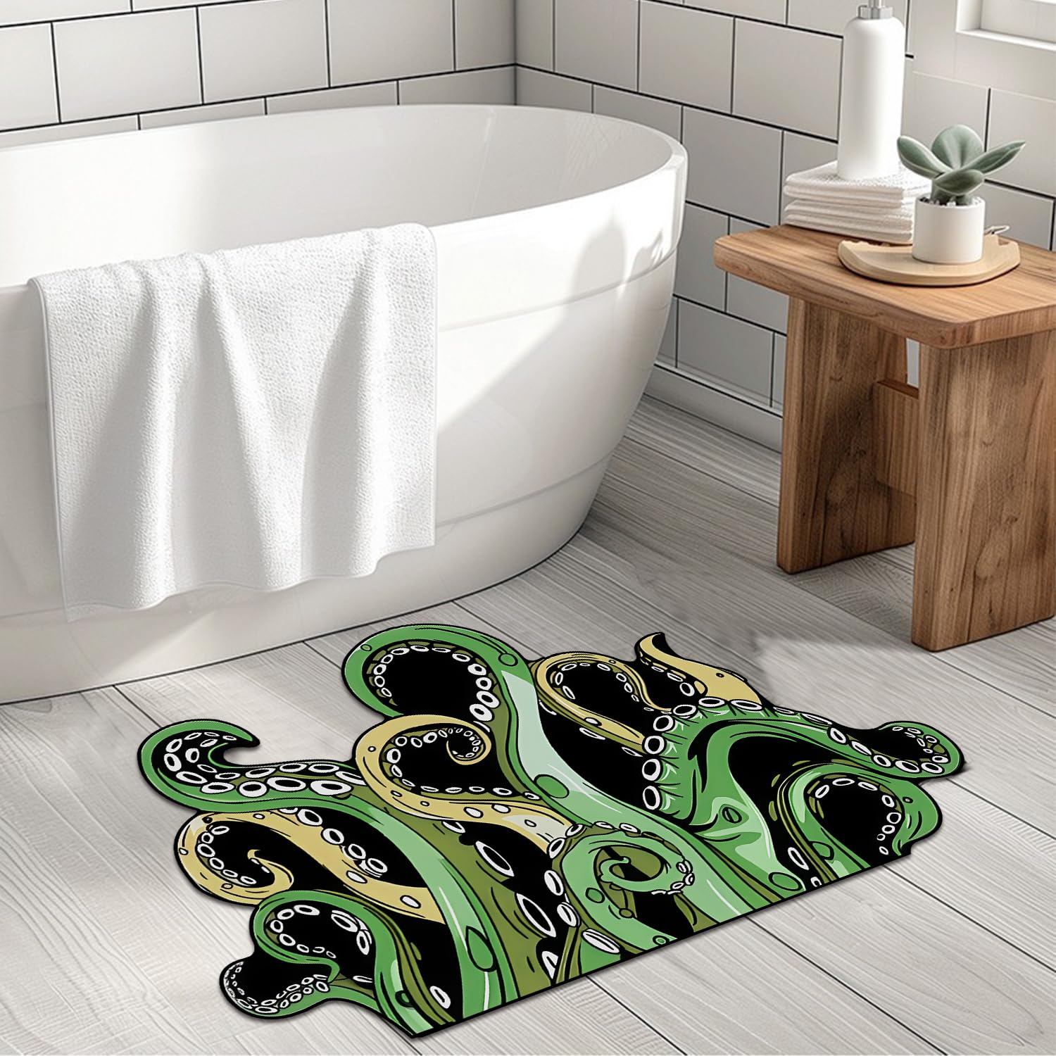 Amazon.com: Animal Octopus Goth Cool Bath Mat Cute Bathroom Rugs Funny ...