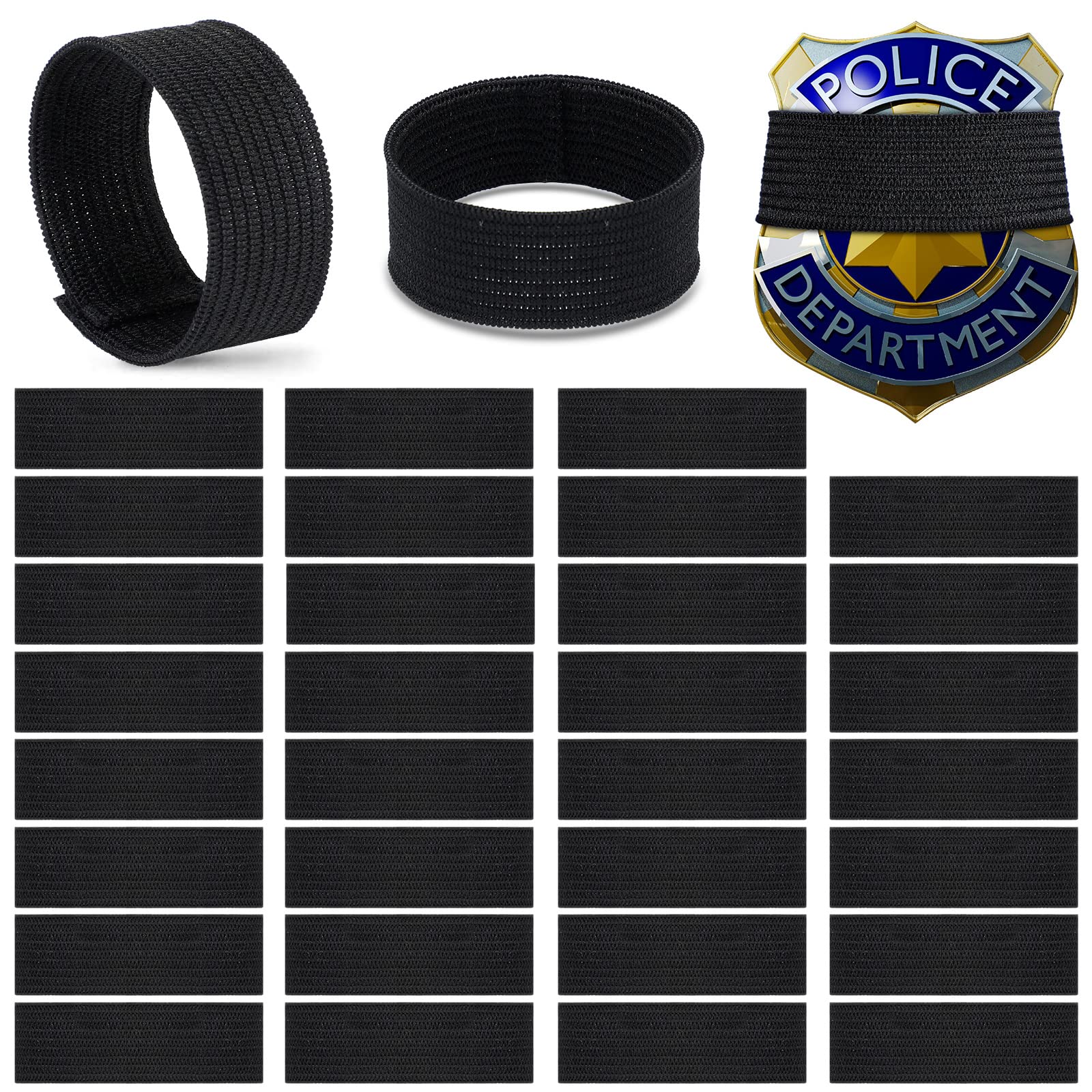 Amazon.com : 100 Pieces Black Police Mourning Band Stripe Elastic ...
