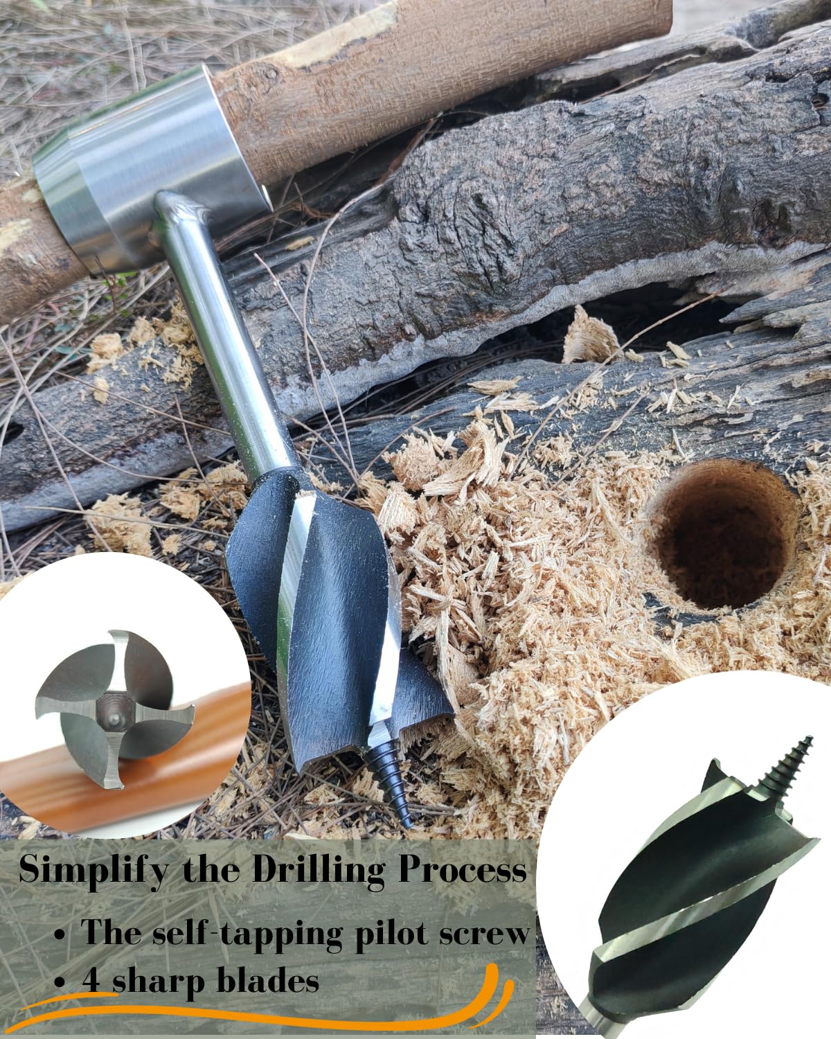 Snapklik.com : Survival Tools, 1.5 Inch Bushcraft Hand Auger