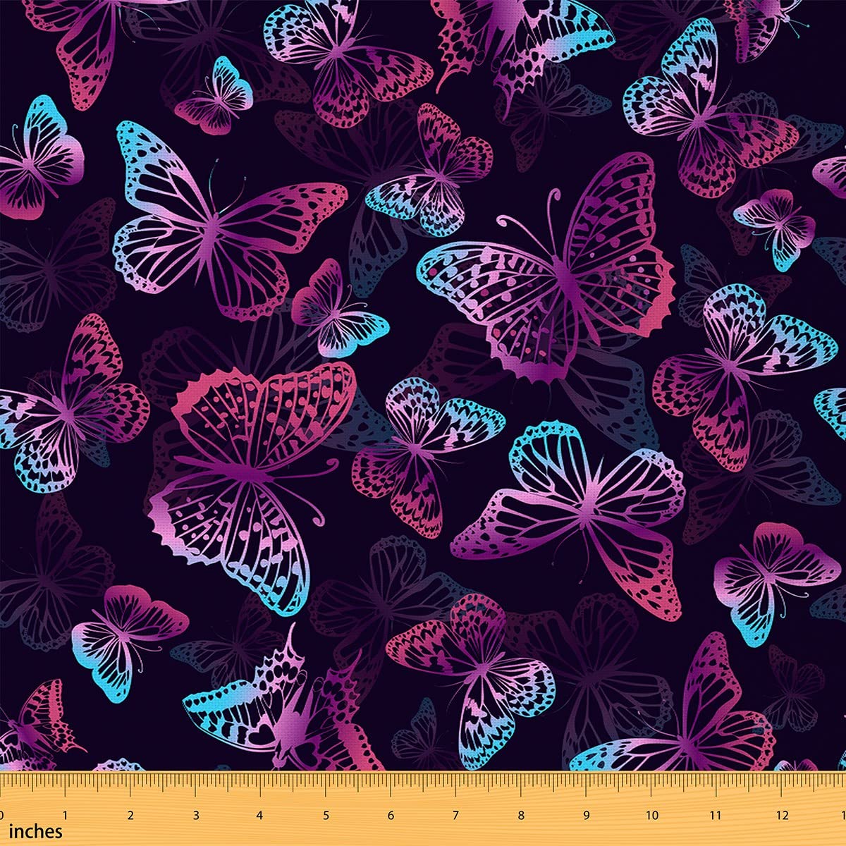 Amazon.com: Butterfly Waterproof Fabric by The Yard Purple Blue Ombre ...
