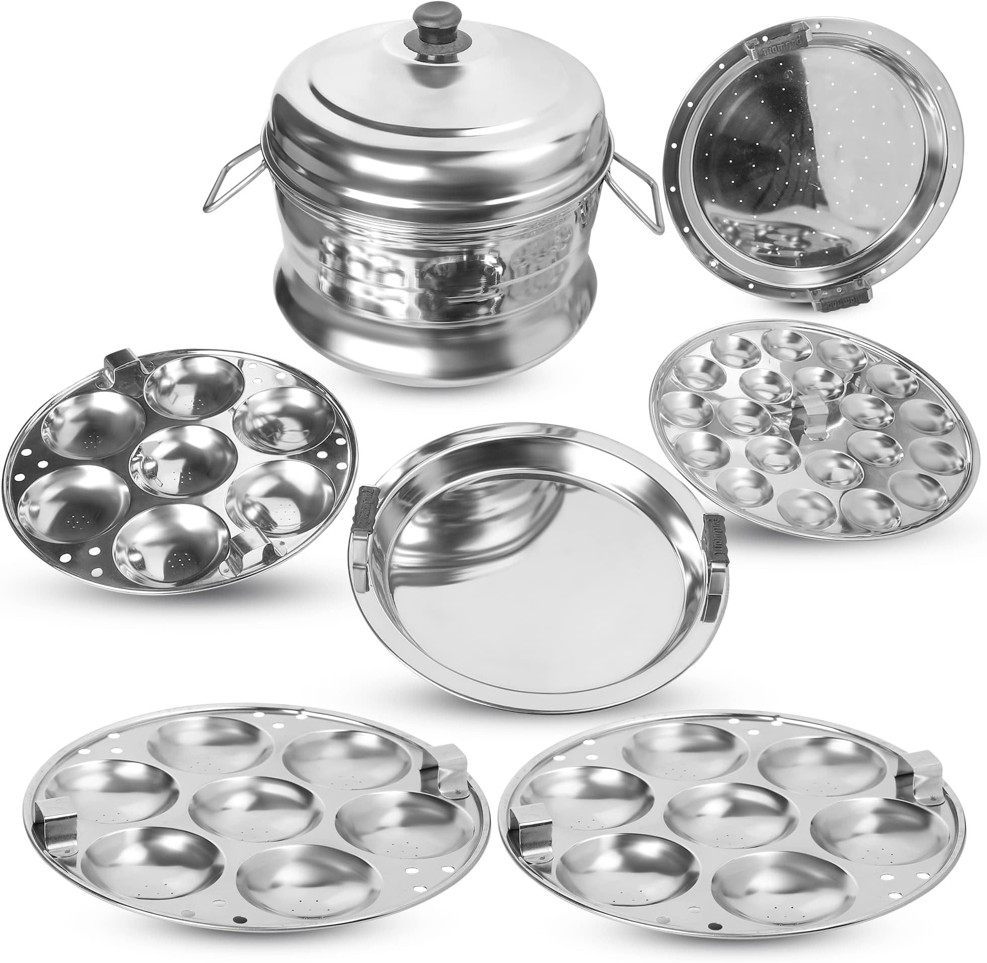 Amazon.com: KSJONE Large Stainless Steel Idli Panai Traditional Cooker ...