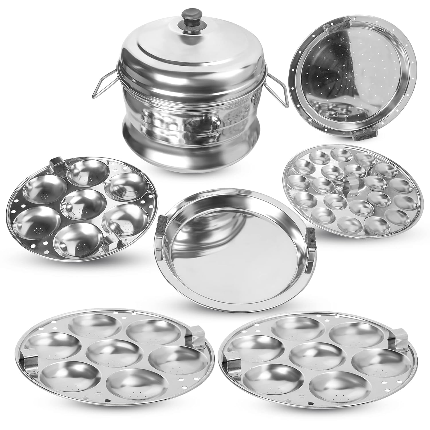 KSJONE Large Stainless Steel Idli Panai Traditional Cooker/Steamer ...