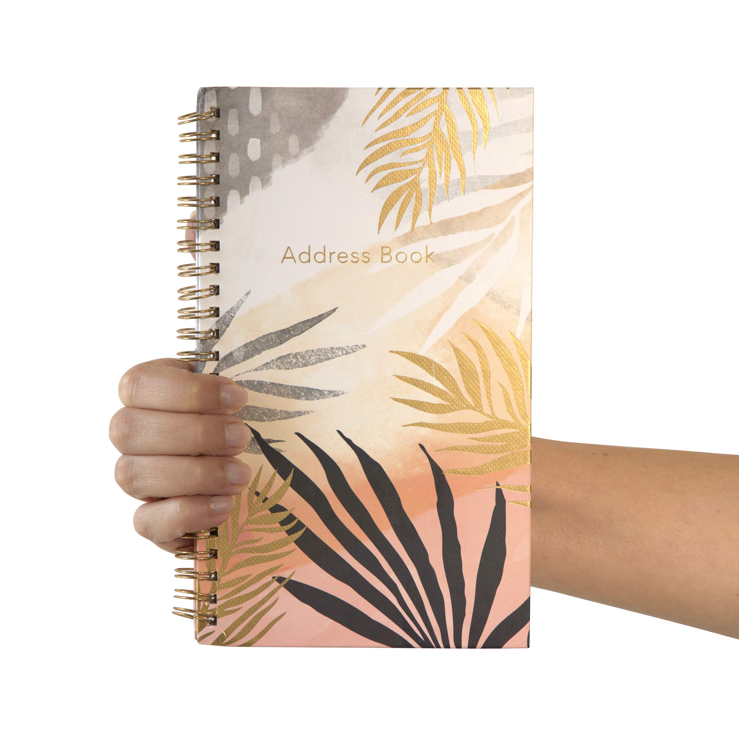 Slim Telephone Address Book A-Z Index Hard Back Spiral Bound Cover ...