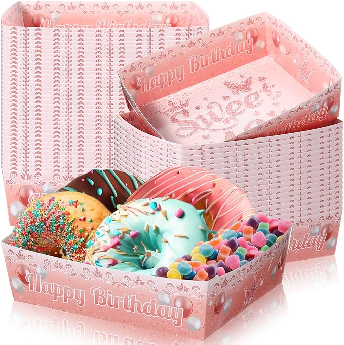 Amazon.com: Hushee 36 Pcs 16th Birthday Party Paper Food Trays 5 lb ...
