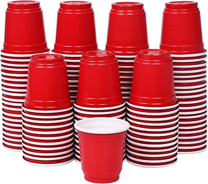 Amazon.com: Zcaukya 120ct 2oz Mini Disposable Shot Cups, Small Red ...