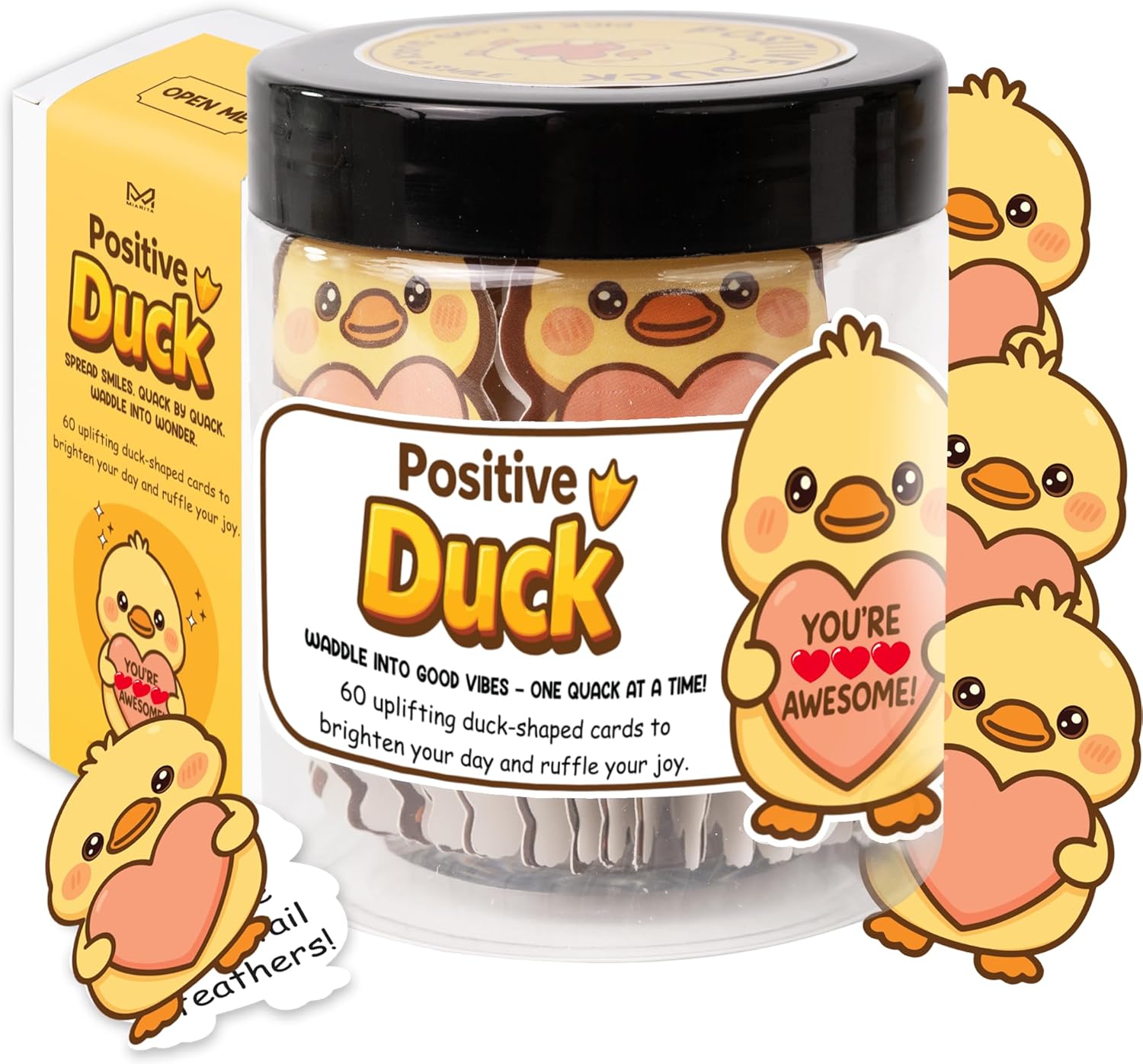 Amazon.com: Miarita Emotional Uplifting Support Duck Jar, 60 Positive ...