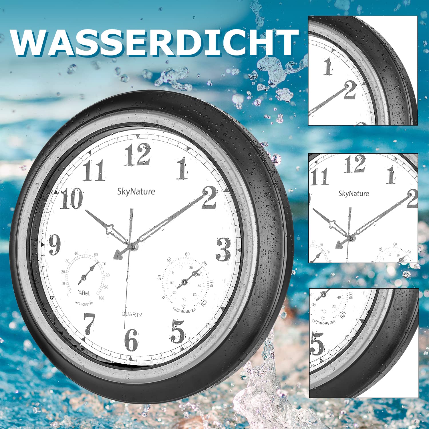 Outdoor Standing Clock With Thermometer Outdoor Clocks Waterproof,
