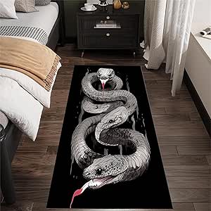 Amazon.com: Srocvi Black White Snake Rug Scary Abstract Wildlife Python ...