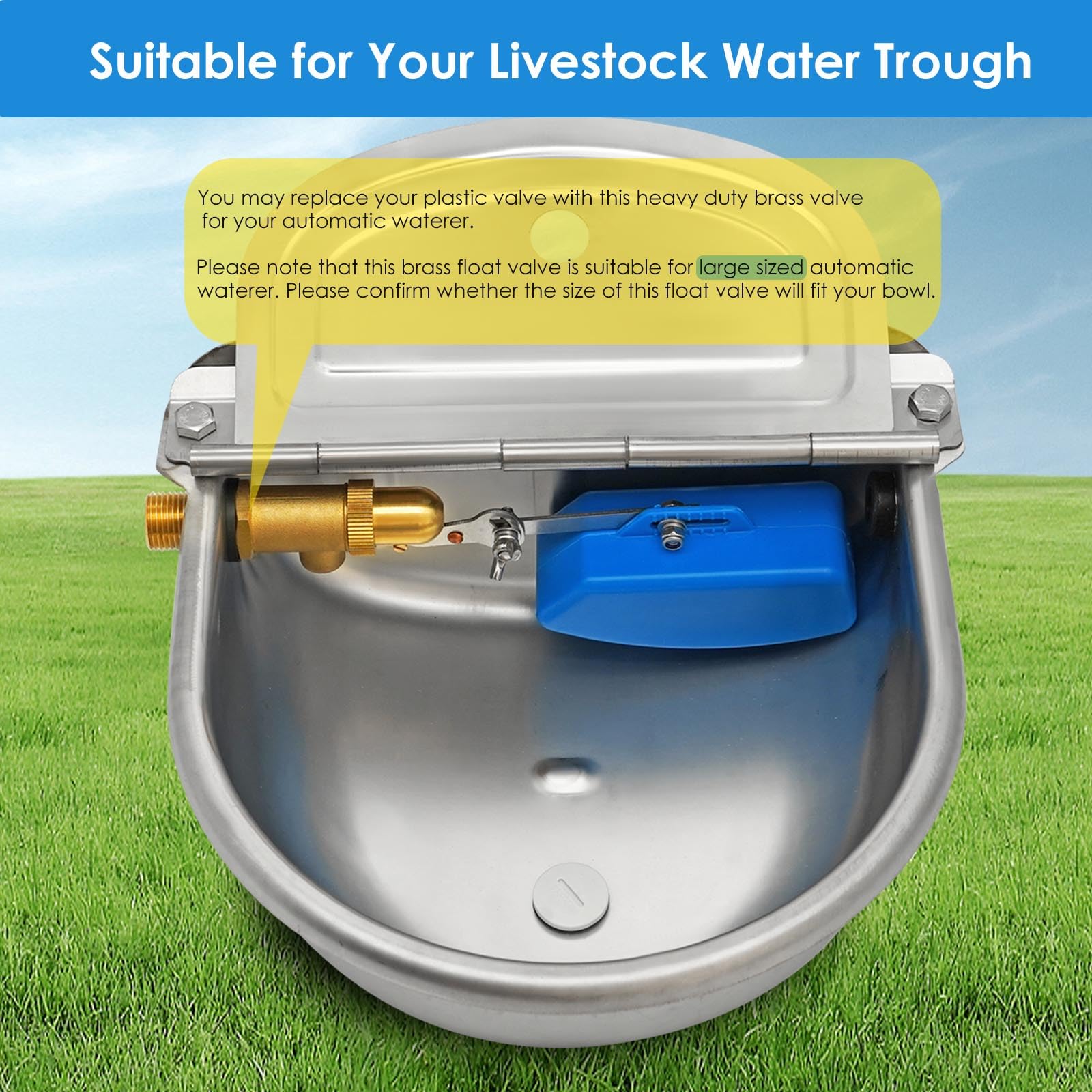 Snapklik.com : Brass Float Valve 1/2 Inch, Livestock Water Tank Float ...