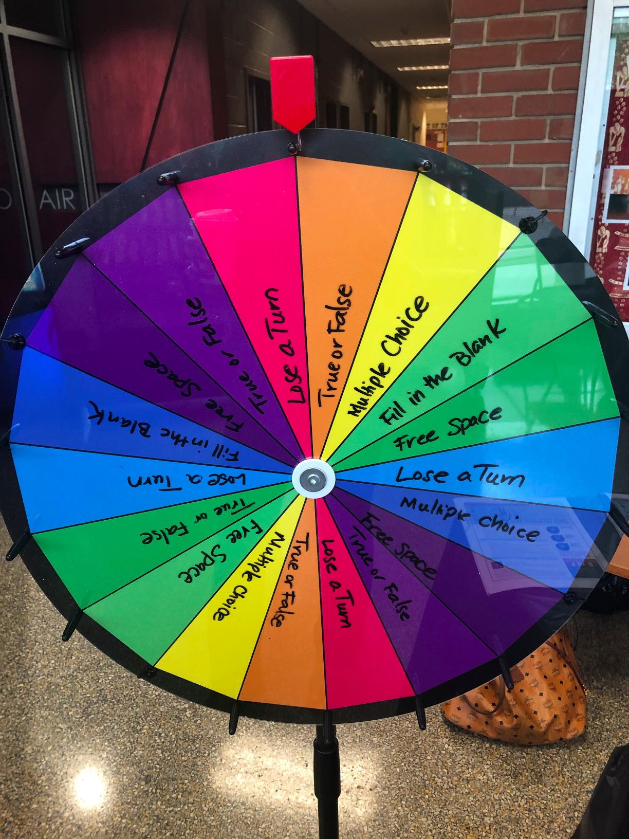 Amazon.com : WinSpin 24" Editable Color Prize Wheel 18 Slots Spinning ...