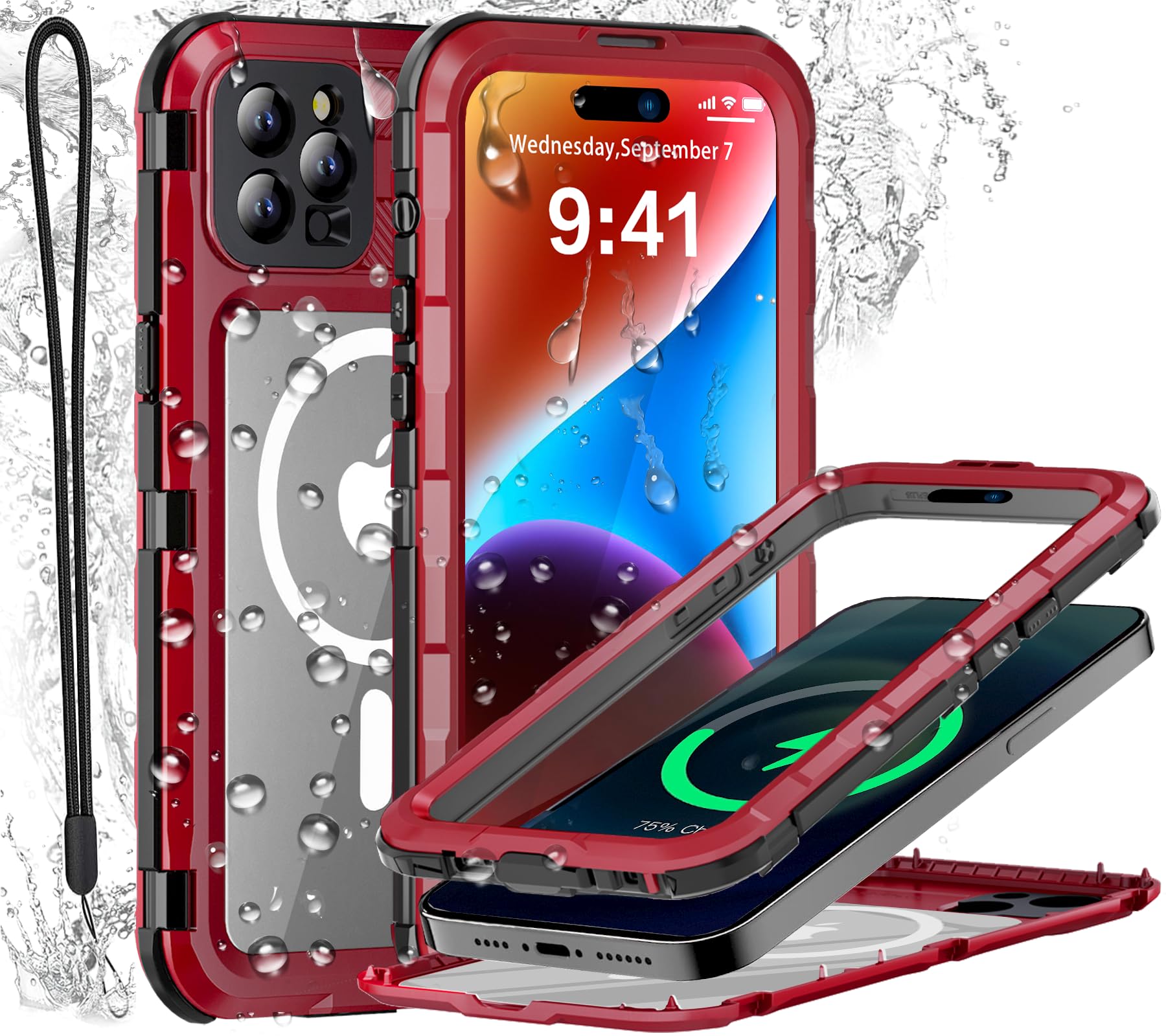 Amazon.com: Evcing for iPhone 13 Pro Max Waterproof Case Compatible with MagSafe, Metal Heavy ...