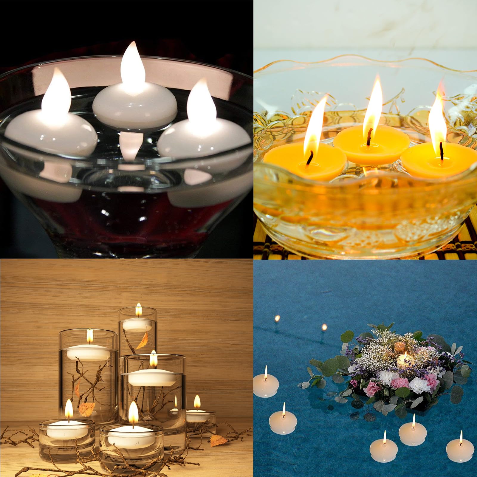 Candles Floating In Water