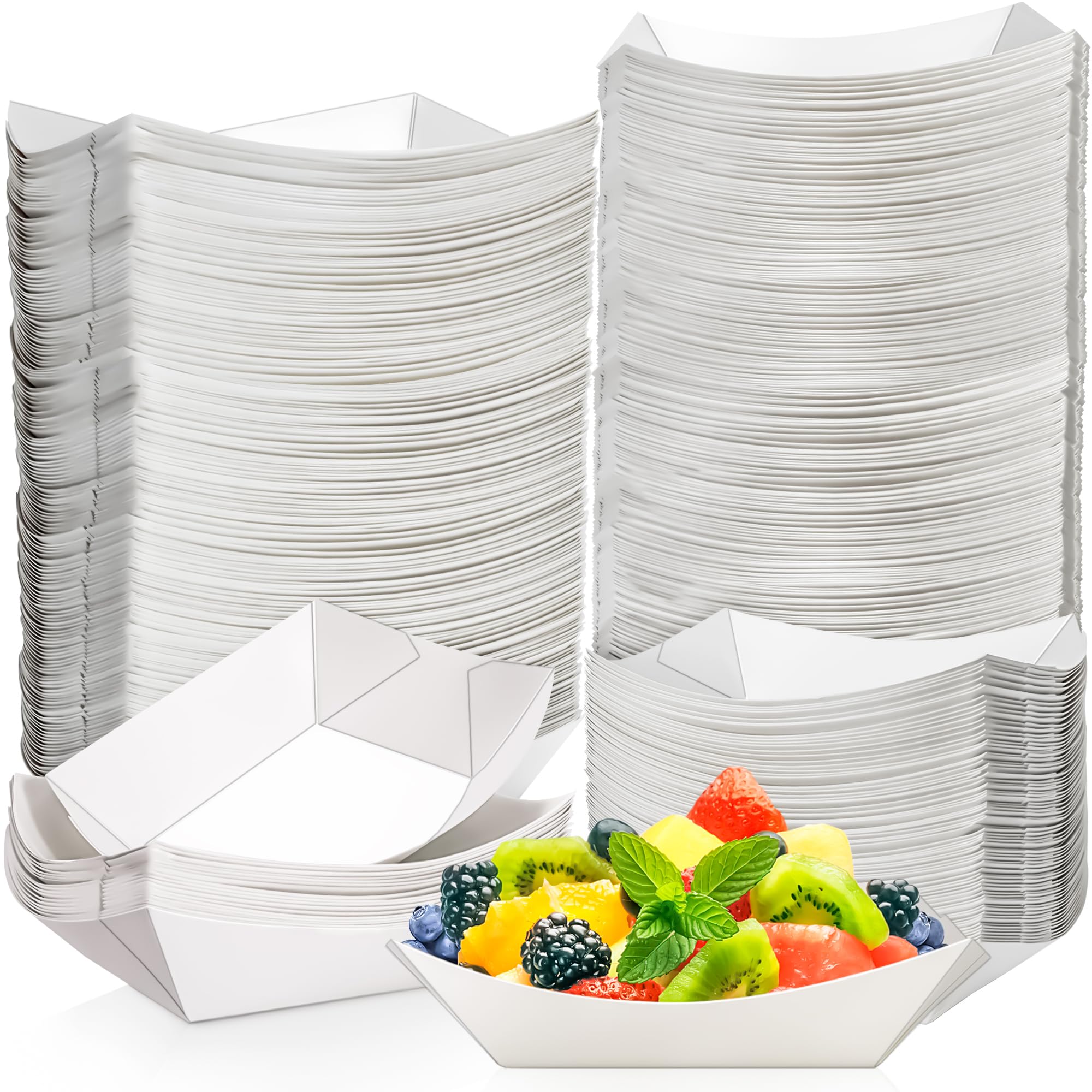 Snapklik.com : MotBach 120 Pack 2Lb Paper Food Boat Trays Disposable ...