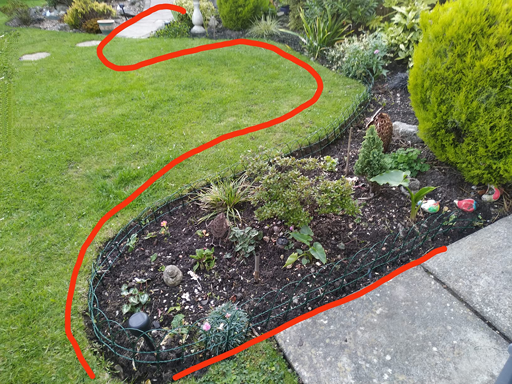 Oypla 10m x 250mm Garden Lawn Border Edging Fencing PVC Coated Wire ...