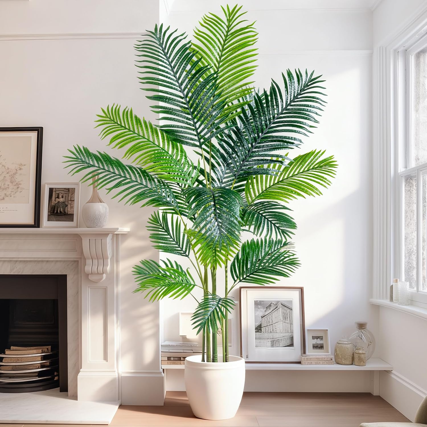 Amazon.com: Erimda 6.6FT Artificial Areca Palm Tree-Lifelike Palm Plant ...