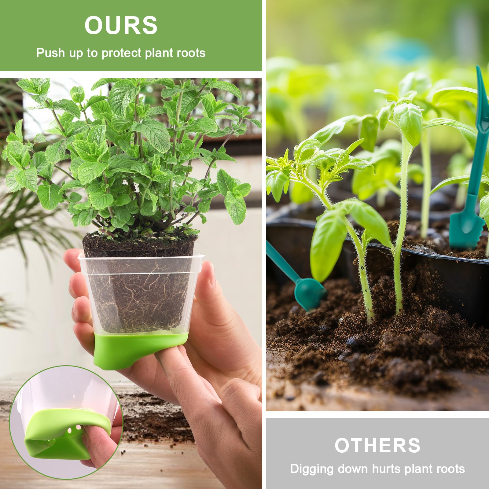 36 Packs 3 Inch Square Plastic Nursery Pots, Clear Plant Pot with Soft ...