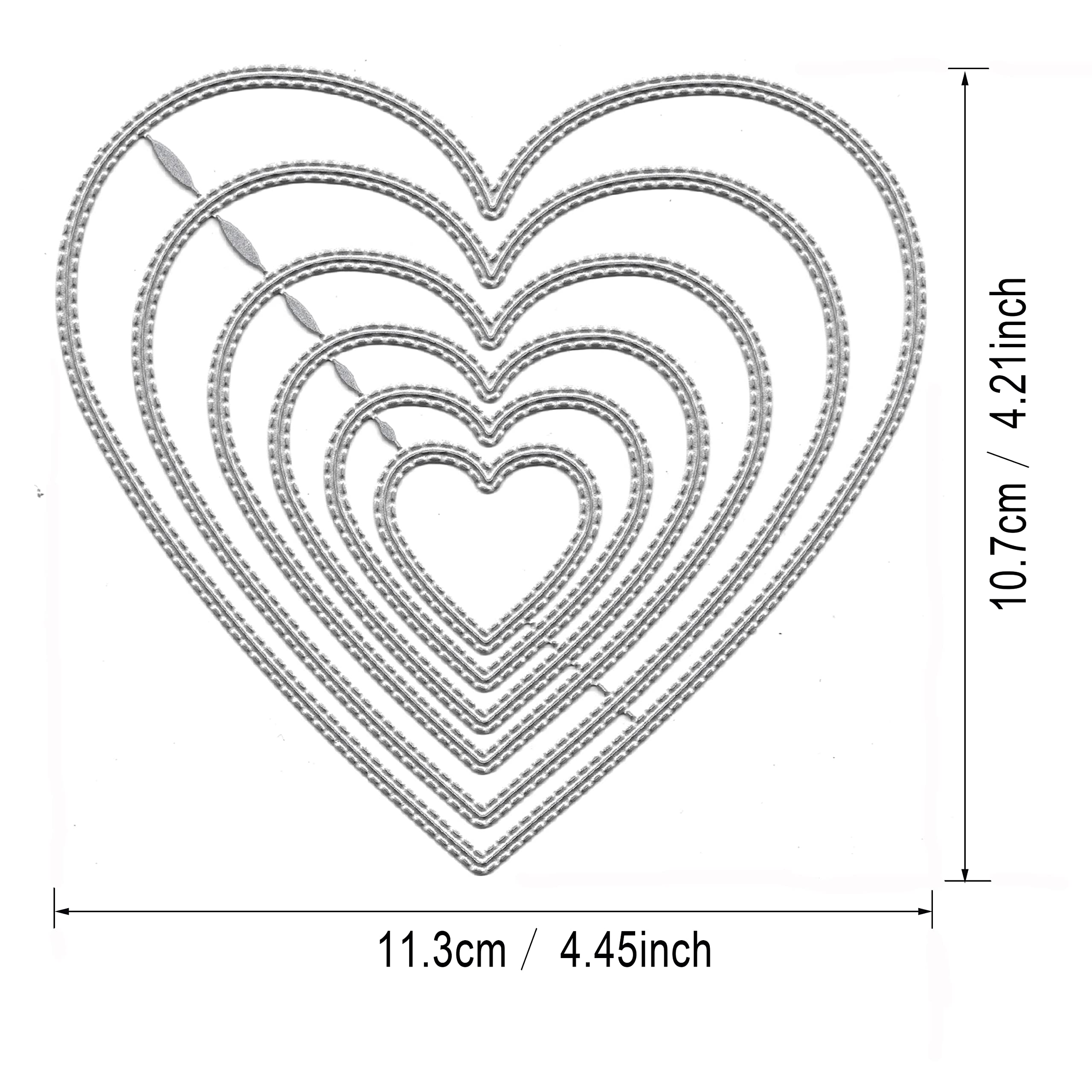 Snapklik.com : Alinacutle Heart Nesting Frame Stencils 6PC Metal Die ...