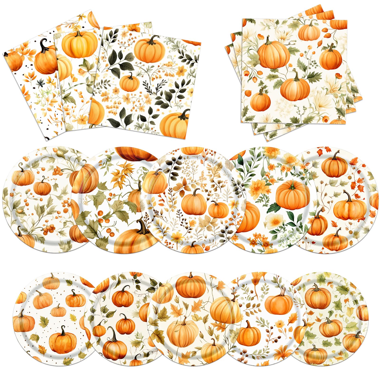 Amazon.com: Gupesxu Little Pumpkin Baby Shower Tableware Decorations ...