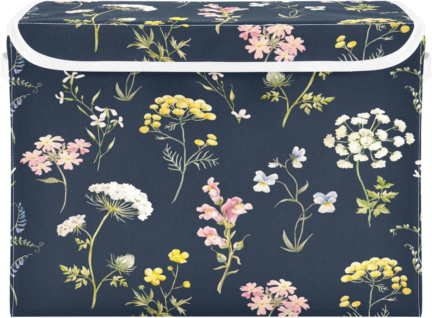 Amazon.com - Kigai Collapsible Lavender Botanical Storage Basket with ...