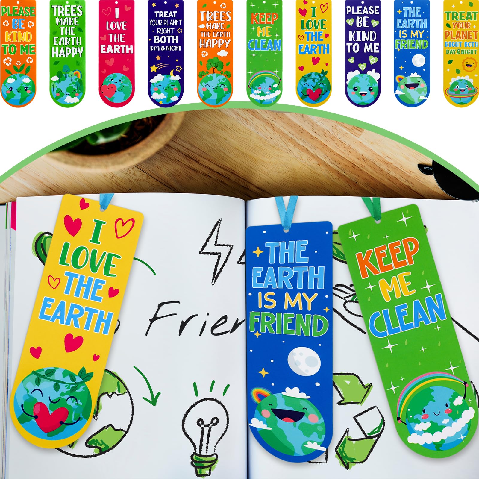 Snapklik.com : Cholemy Earth Day Bookmarks For Kids Bulk Paper ...