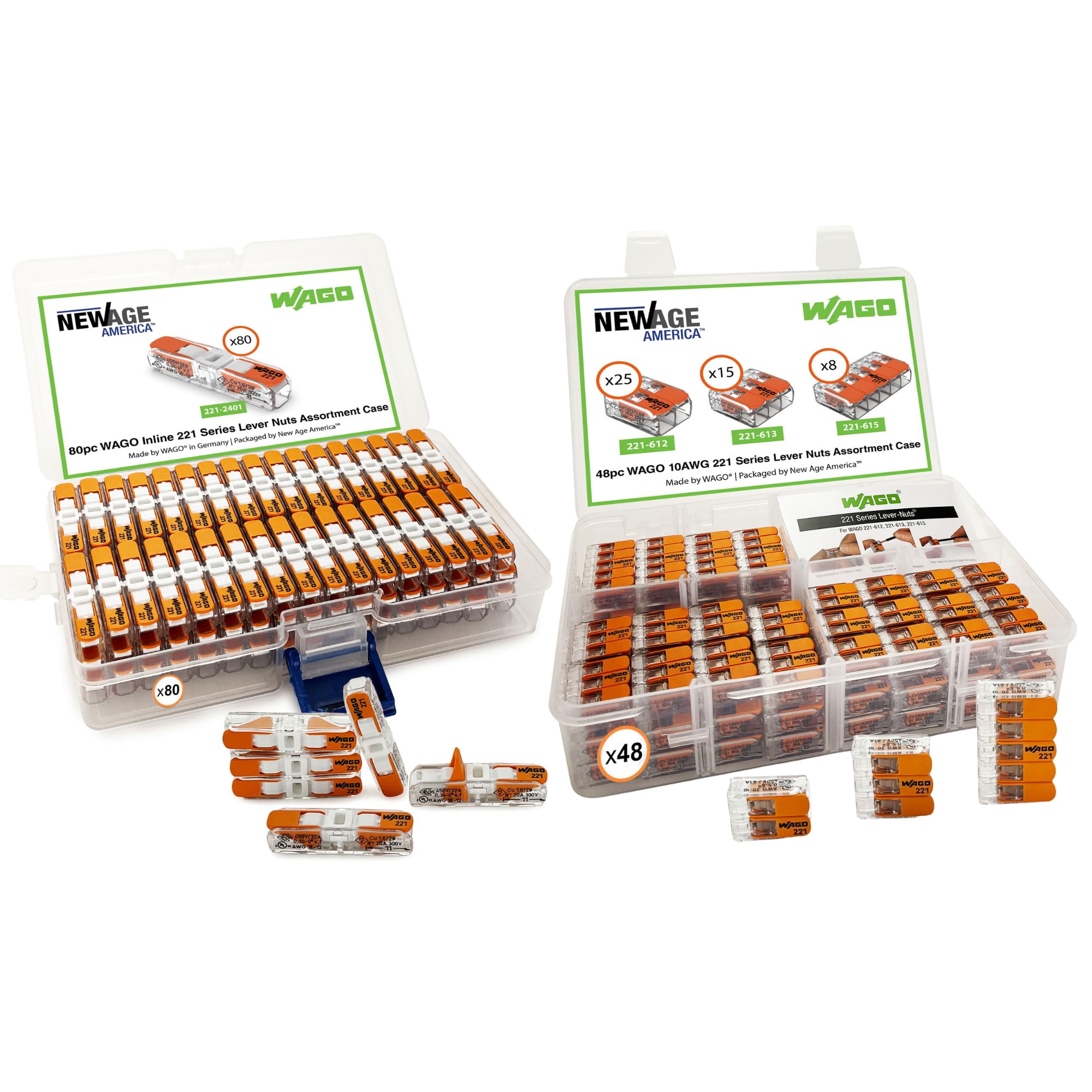 WAGO 221-2401 Inline and WAGO 221-61x Series 10AWG Compact Splicing ...