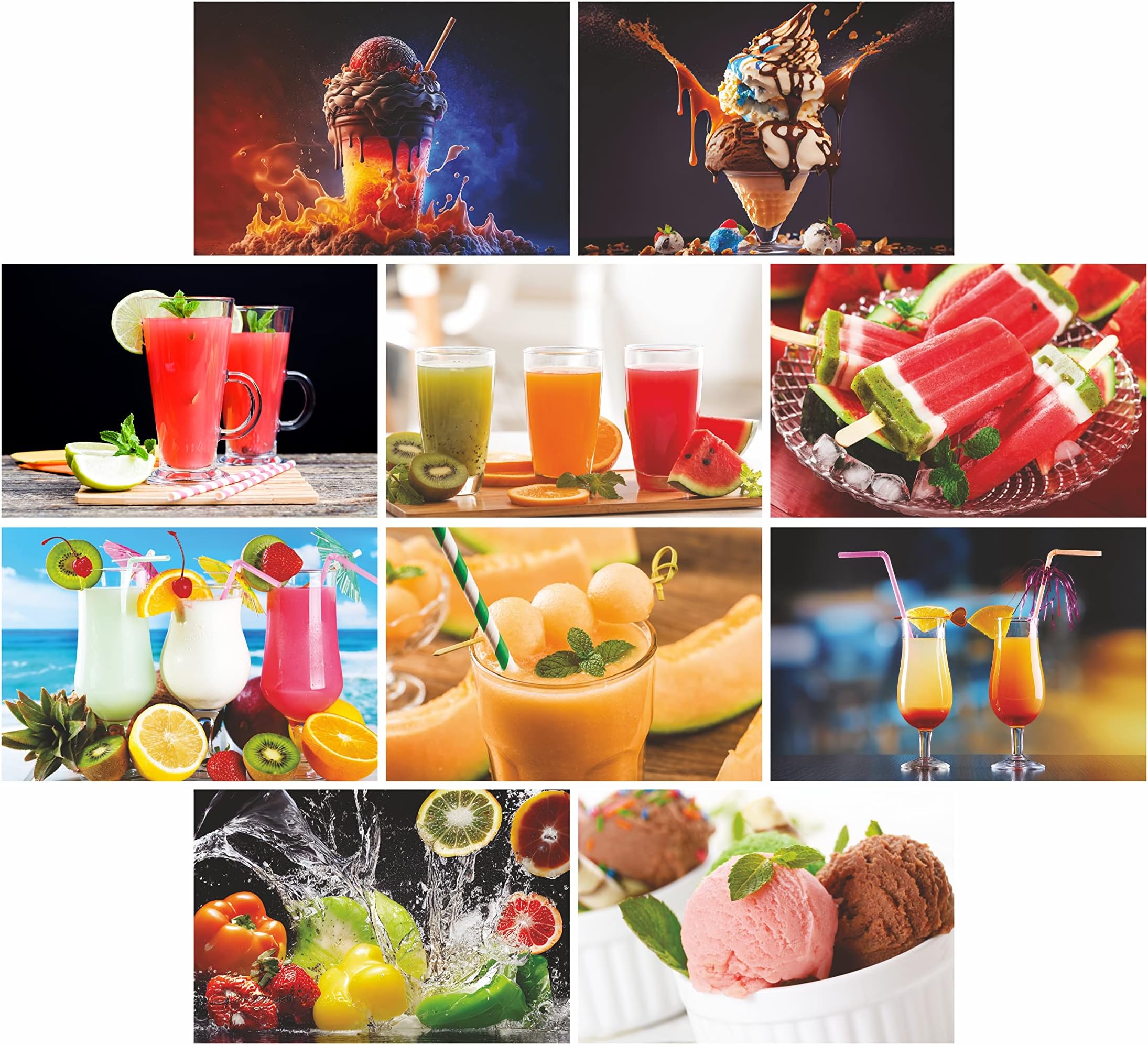 Anne Print Solutions® Mojito Ice Cream Shakes Juices Wall Posters Size ...