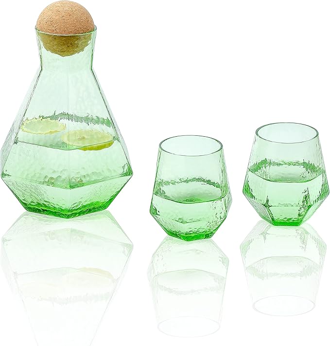 Amazon.com: EVEREST GLOBAL Geometry Bedside Water Carafe and Glass Set ...