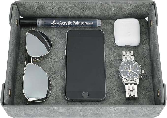 Amazon.com: CASIRENA Faux Leather Valet Tray Organizer for Men - Catch ...